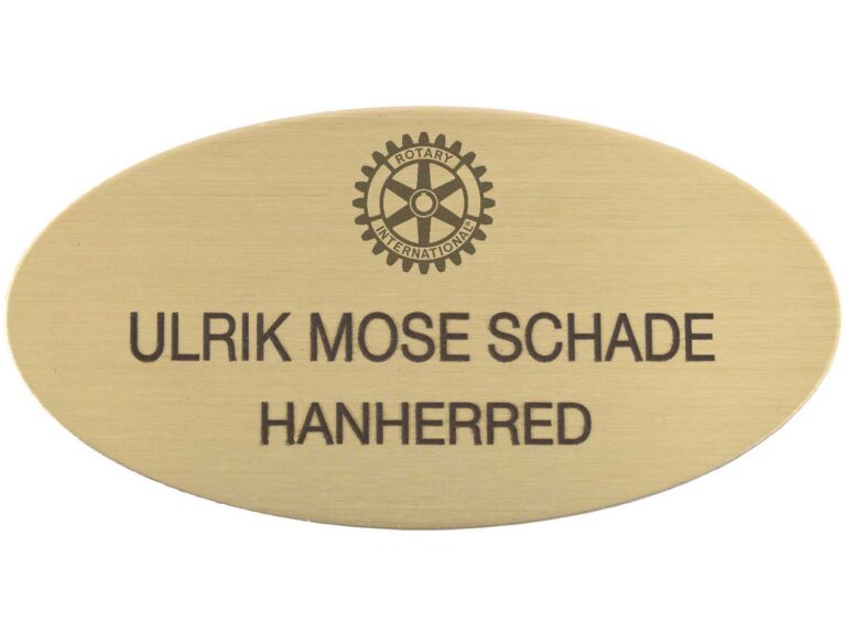 Name Tag in Steel w/magnet - Webshop - Rotary International by jef.dk